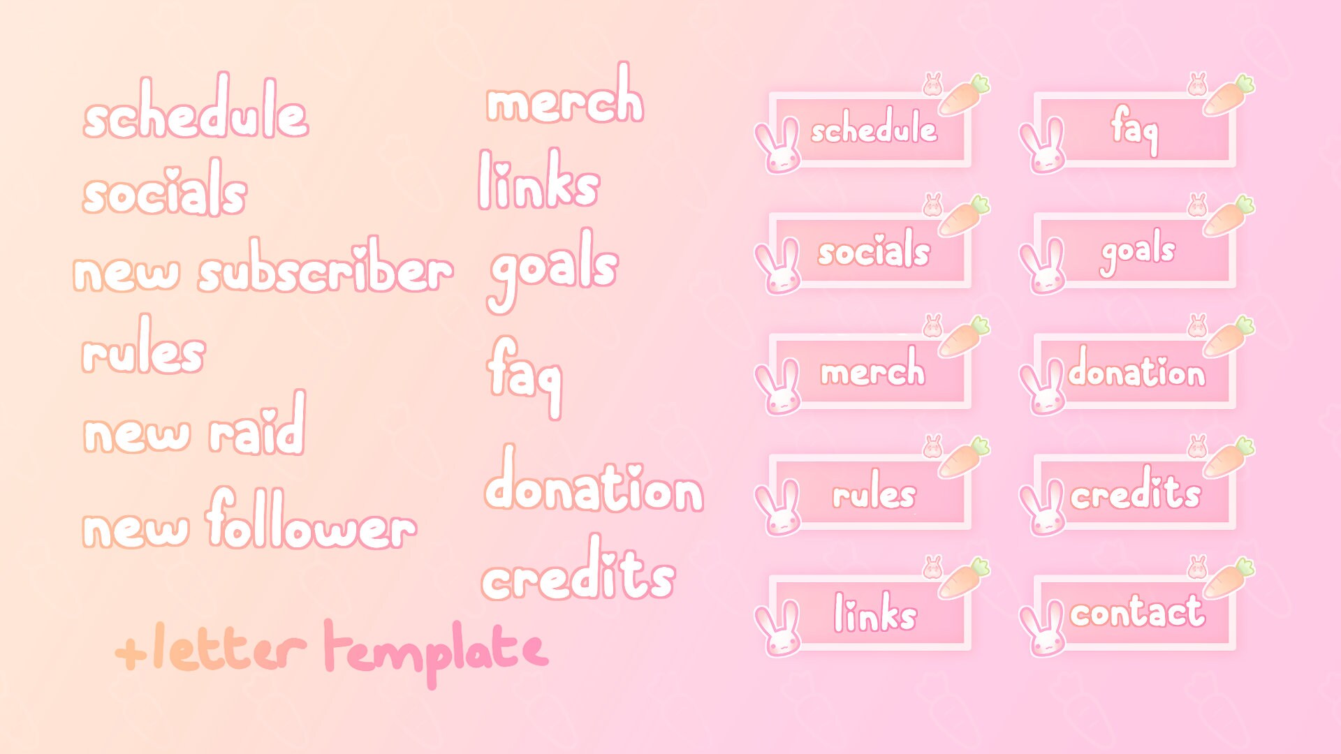 Twitch Stream Layout Package animated Pink Bunny - Etsy