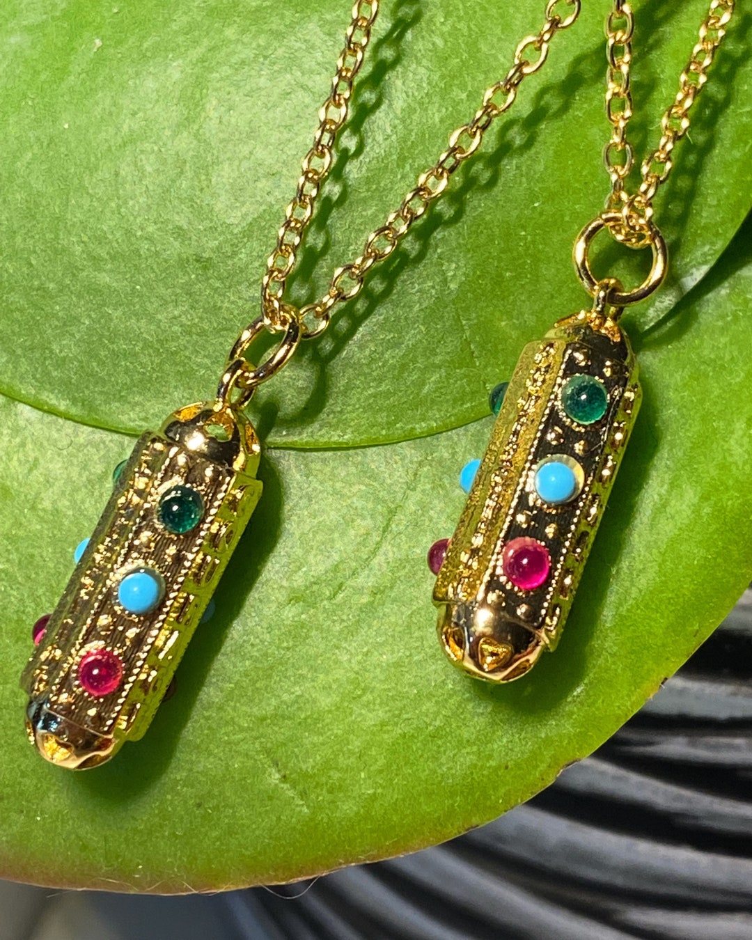 Women's Gold Necklace Totem HAPPINESS COURAGE PROTECTION in Stainless ...