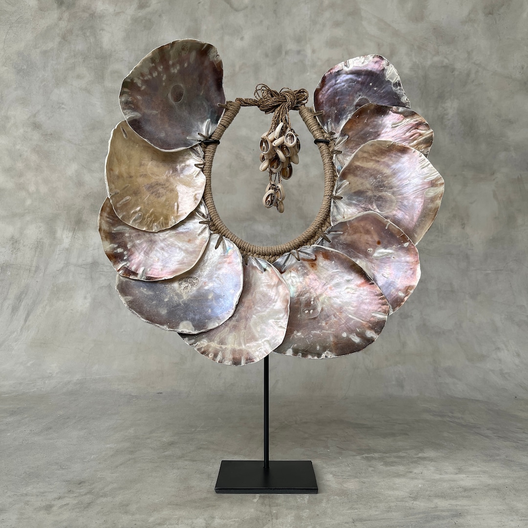 Decorative Shell Necklace on Custom Stand With Big Shells Shells ...