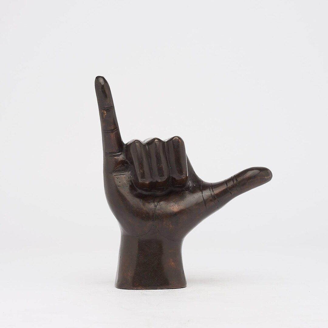 Bronze Shaka Hand Sculpture | Hang Loose Sign Statue | Handmade Surf ...