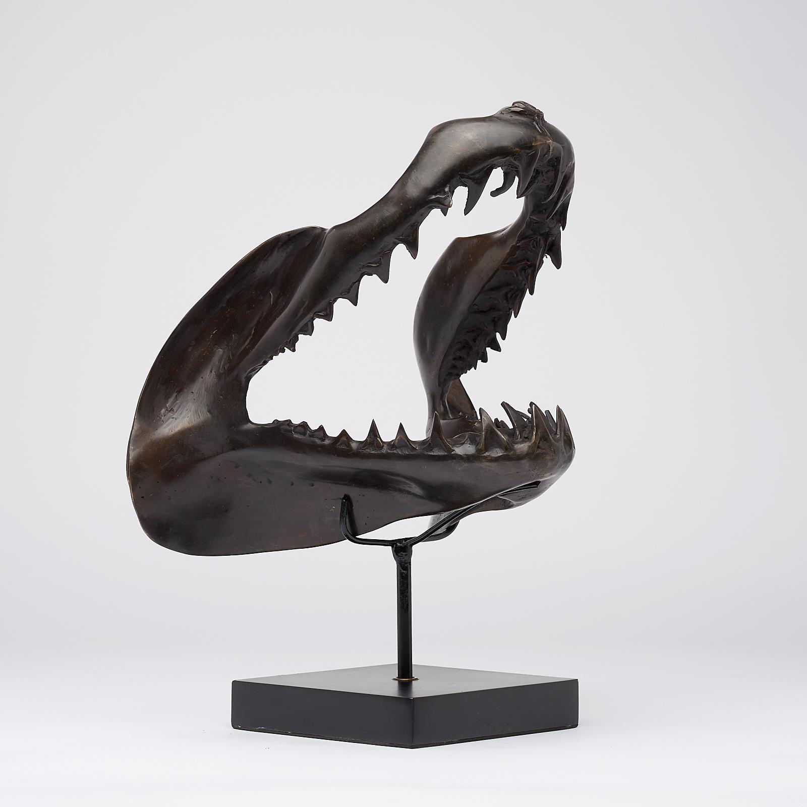 Bronze Mako Shark Jaw Sculpture: Ocean Predator Replica, Luxury Decor ...