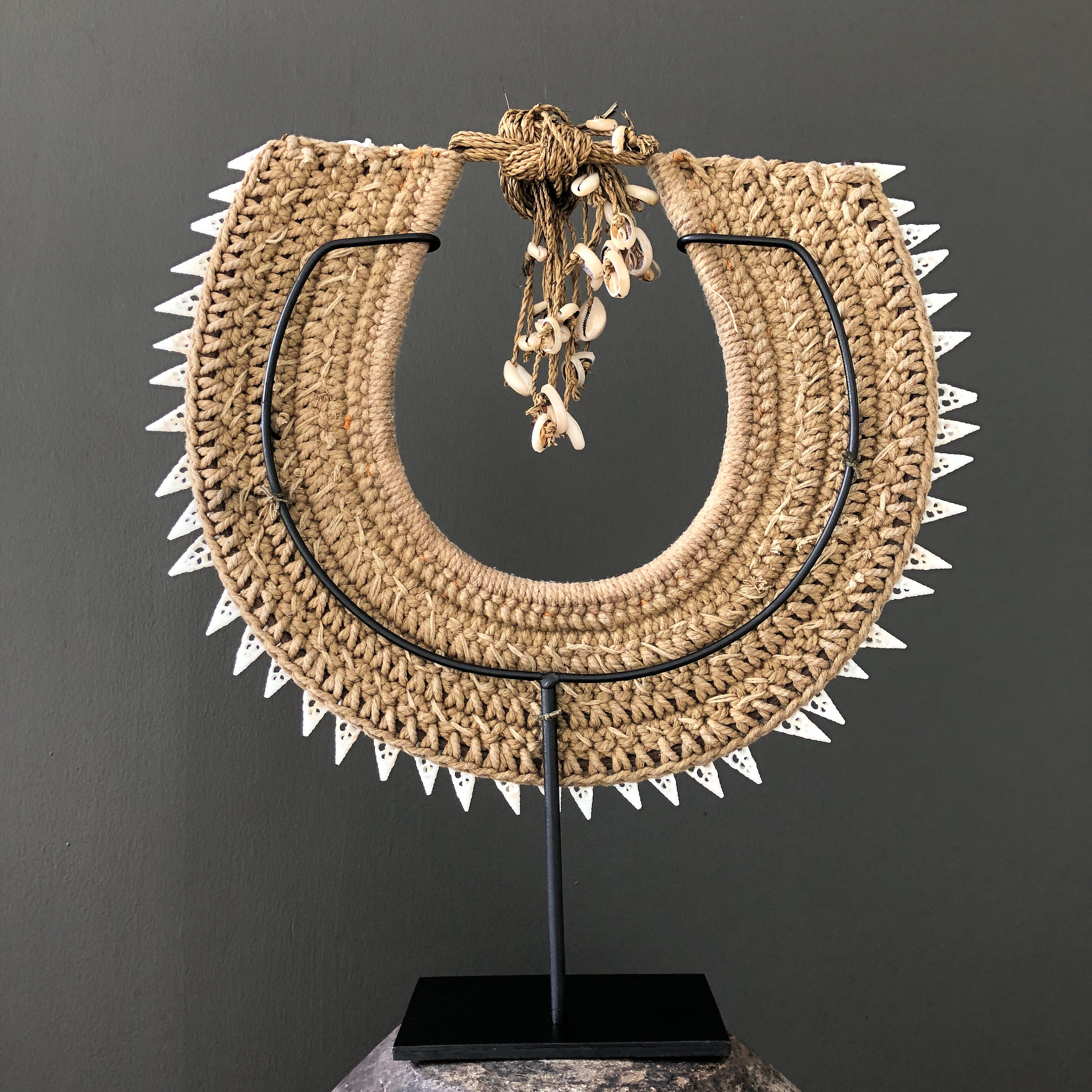 Decorative Shell Necklace on a Custom Stand White Shell Red - Etsy