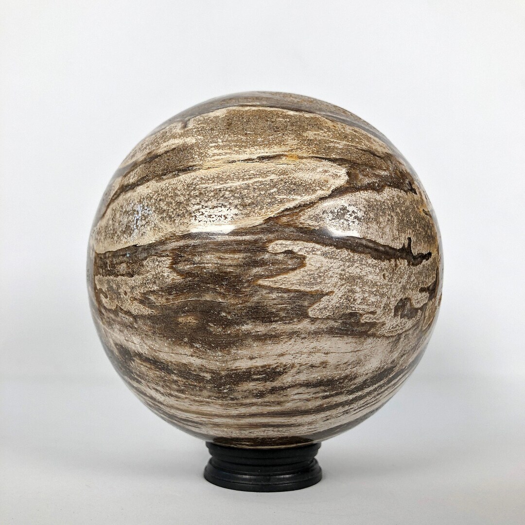 Petrified Wood Sphere on Stand | Natural Stone Sphere | Unique Home ...