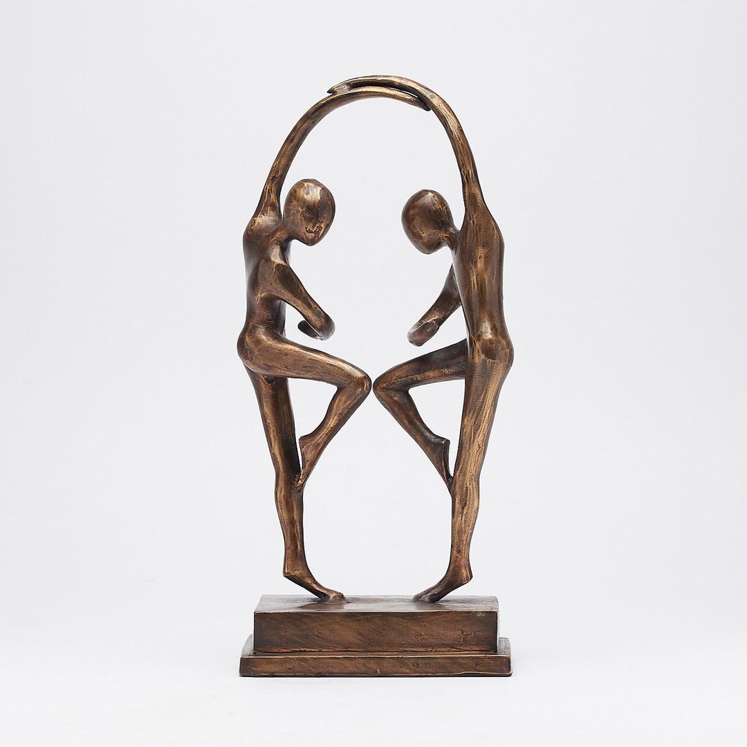Bronze Dancing Couple Sculpture | Patinated Ballet Statue | Handmade ...