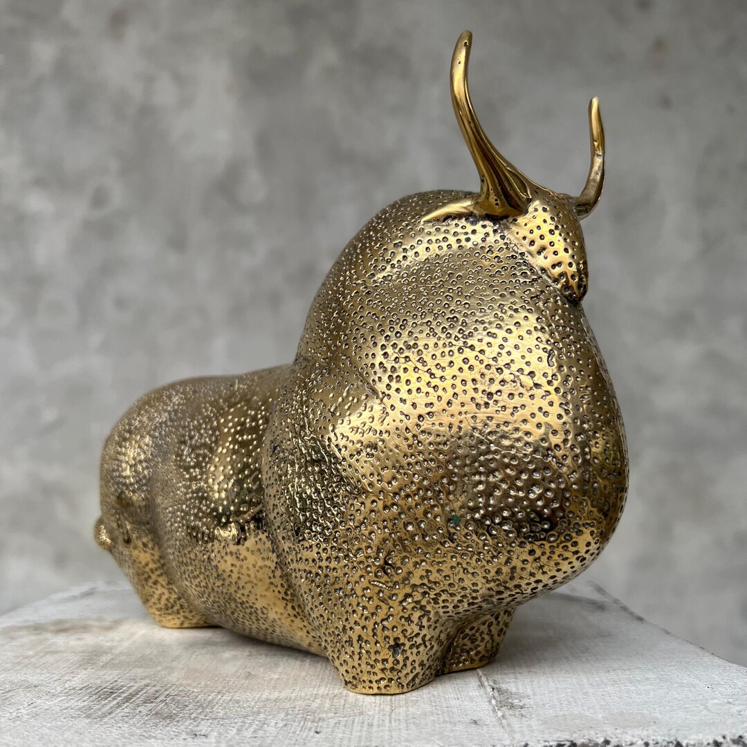 Polished Bronze American Bison Statue | Majestic Buffalo Sculpture ...