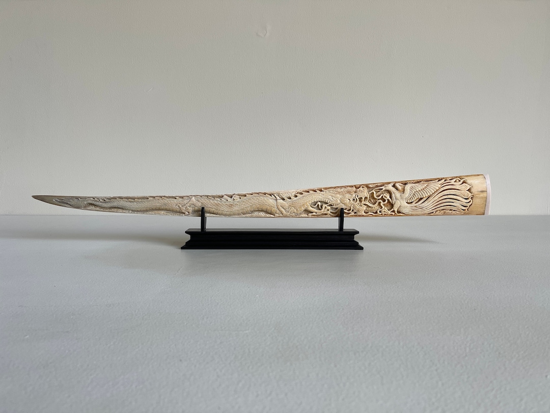 Dragon Phoenix Motif Swordfish Large, Finely-detailed and Patinated ...