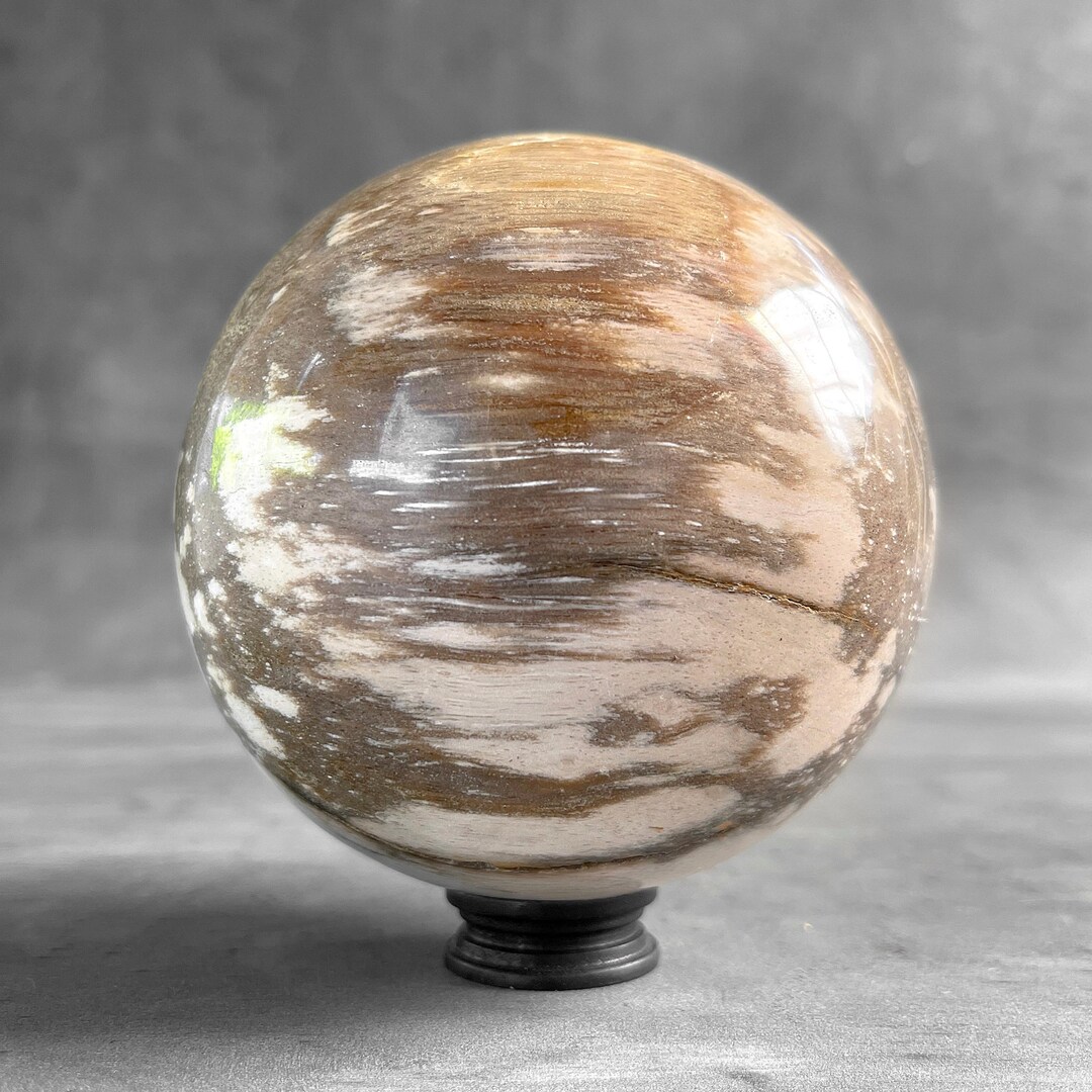 Petrified Wood Sphere on Stand | Natural Stone Sphere | Unique Home ...