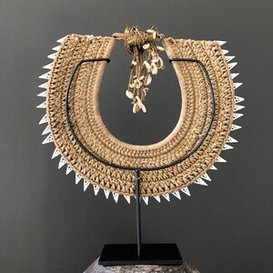 Decorative Shell Necklace on a Custom Stand White Shell Red - Etsy