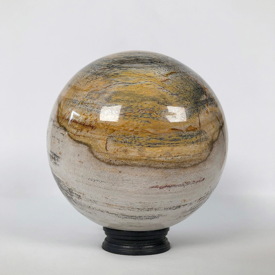 Petrified Wood Sphere on Stand - Natural Stone Sphere | Unique Home ...