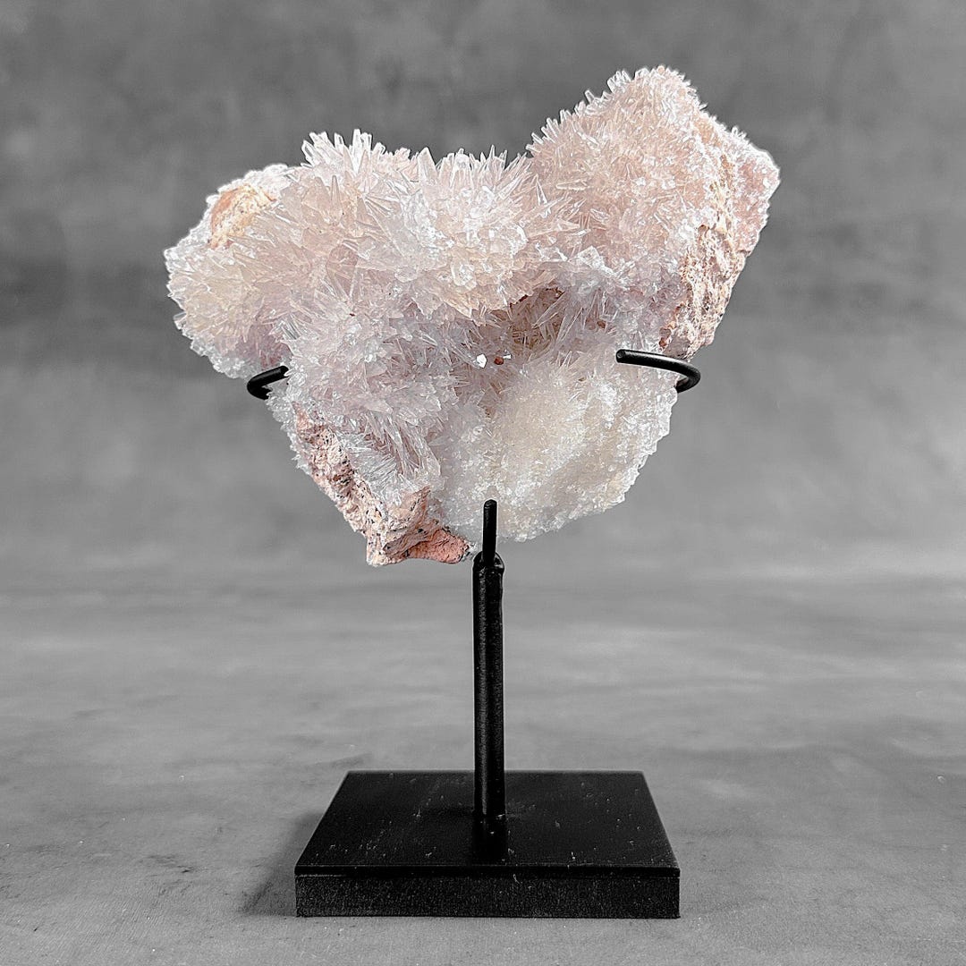 Beautiful Blush Pink Crystal Cluster on Stand CC/593 - Etsy