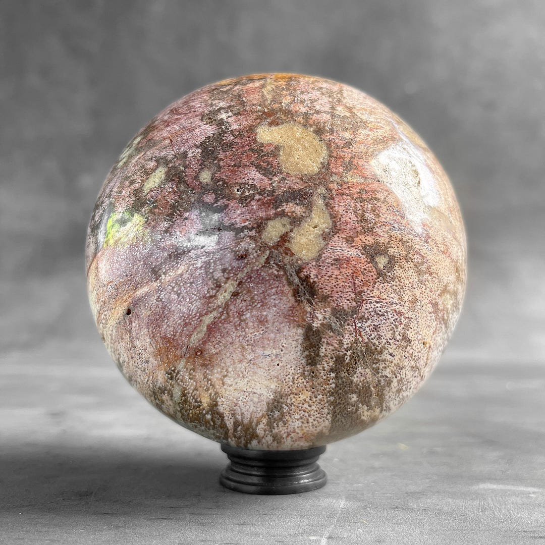 Petrified Wood Sphere on Stand | Natural Stone Sphere | Unique Home ...