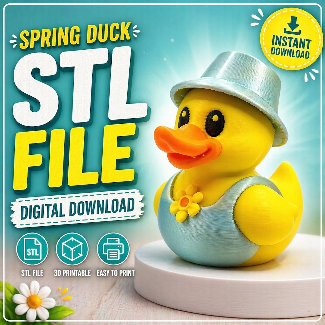 Spring Duck STL File | Garden Quacker 3D Printable Model (digital ...
