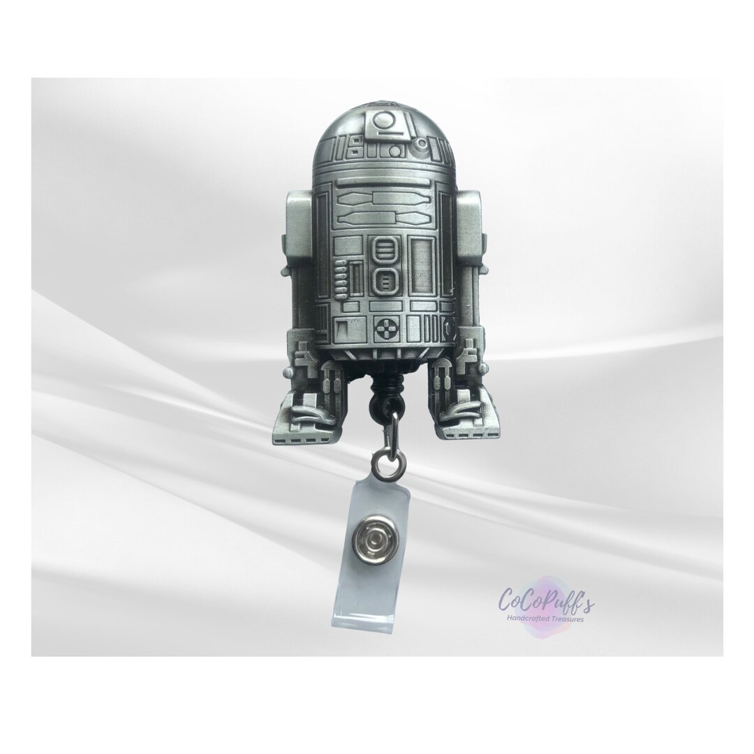 Alloy/metal Astromech Droid Robot. Retractable Badge Reel Alligator ...
