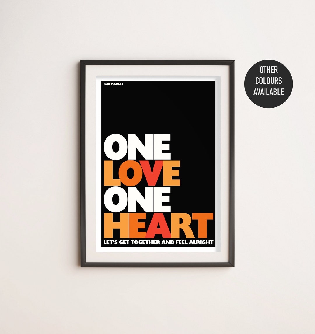 One Love - Digital - Bob Marley - Lyric Poster - Minimalist - Wall Art ...