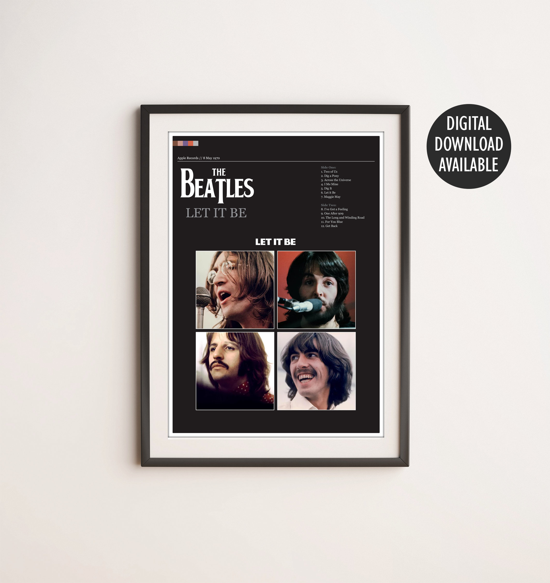 Let It Be Album Cover Print - Digital - the Beatles - A4/A3 - Wall Art ...