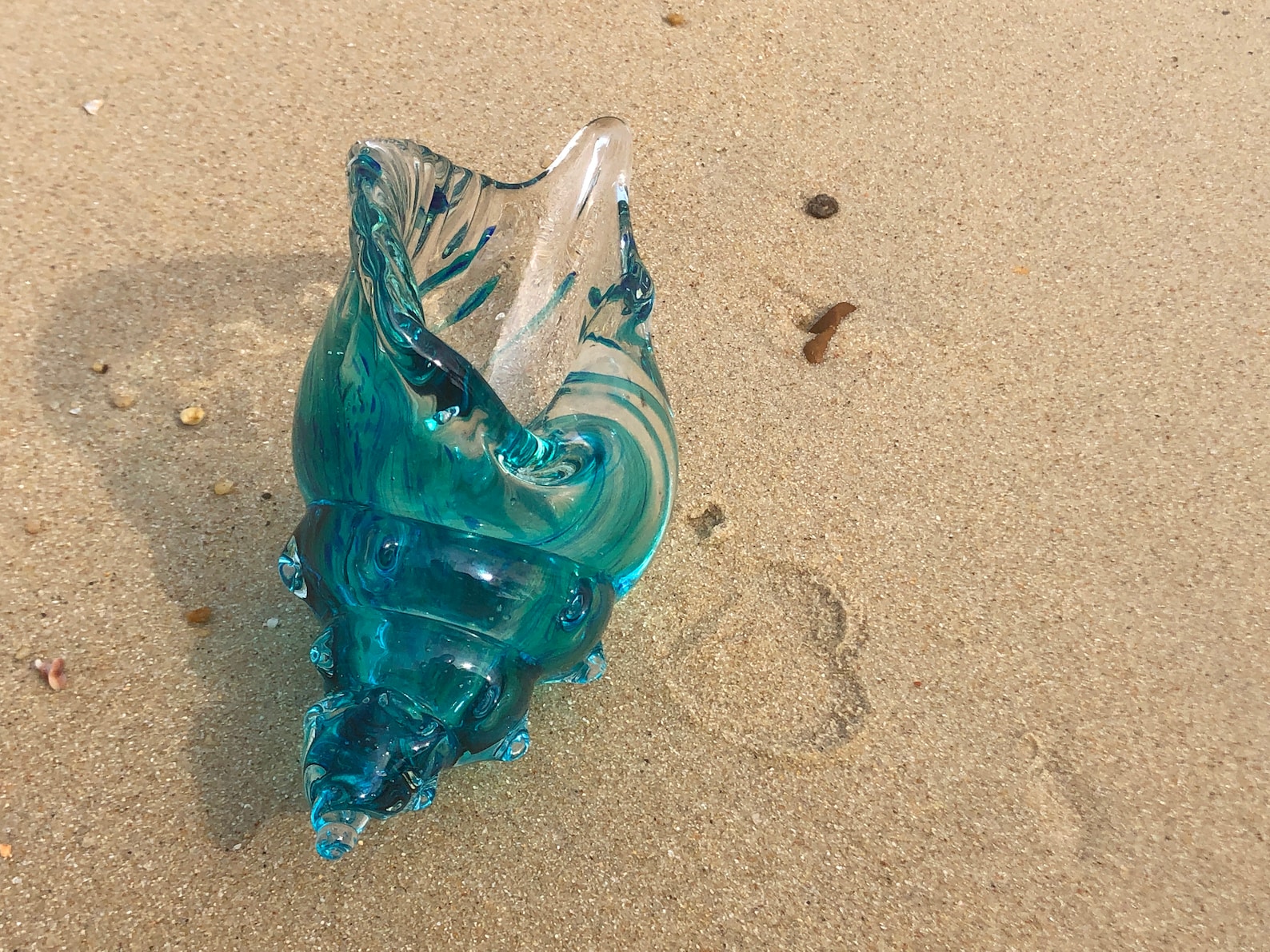 Blue Transparent Conch Shell Art Glass Sculptures Home Decor - Etsy