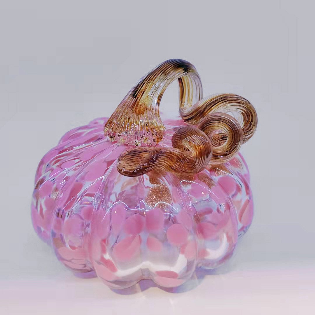 Hand Blown Pink Cherry Blossom Glass Pumpkin Perfect Gift for - Etsy