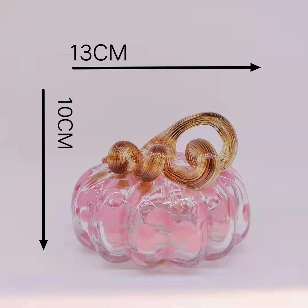 Hand Blown Pink Cherry Blossom Glass Pumpkin Perfect Gift for - Etsy