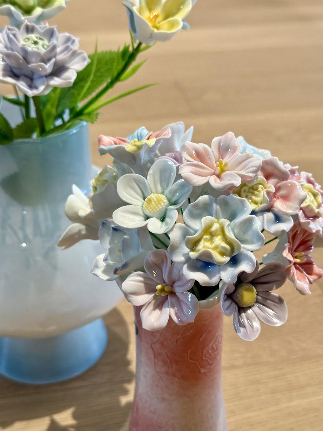 Handmade Ceramic Flowers on Steam, Housewarming Gift, Garden Decor ...