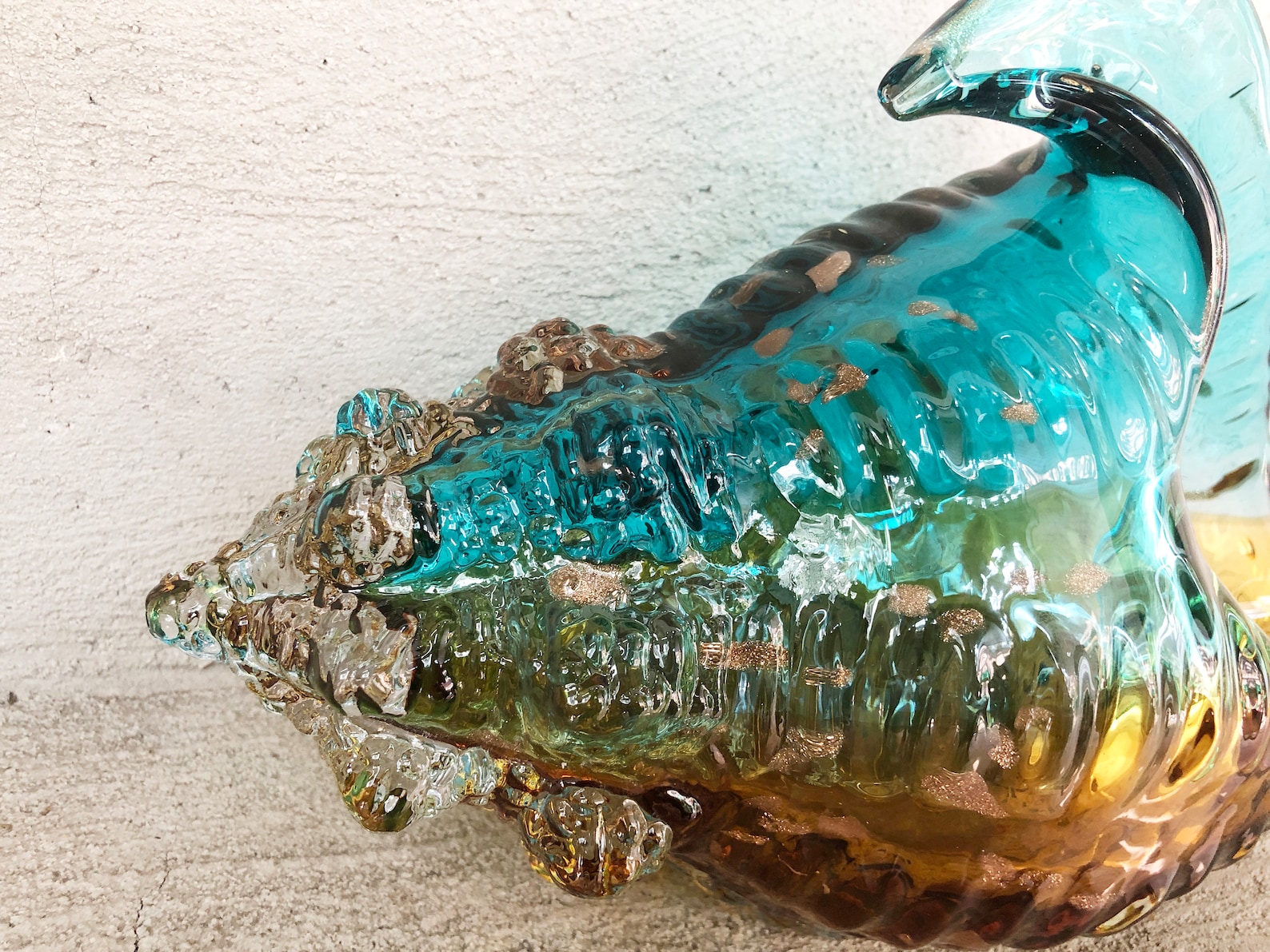Handmade Blown Colorful Conch Shell Art Glass Sculptures Beach ...