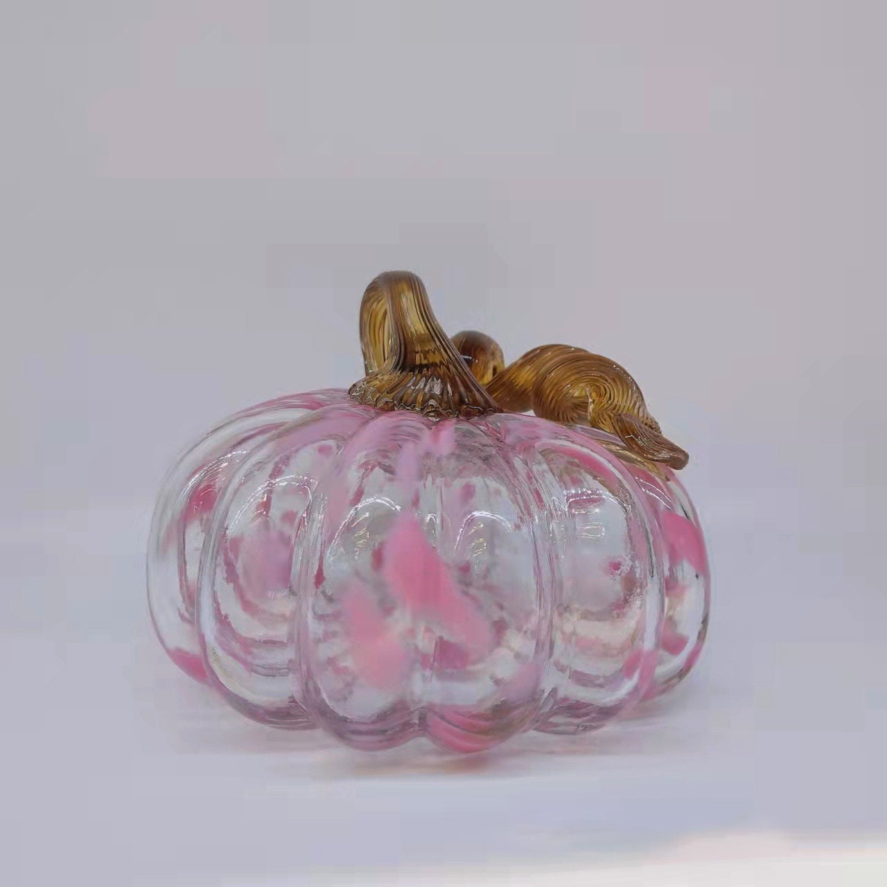 Hand Blown Pink Cherry Blossom Glass Pumpkin Perfect Gift for - Etsy