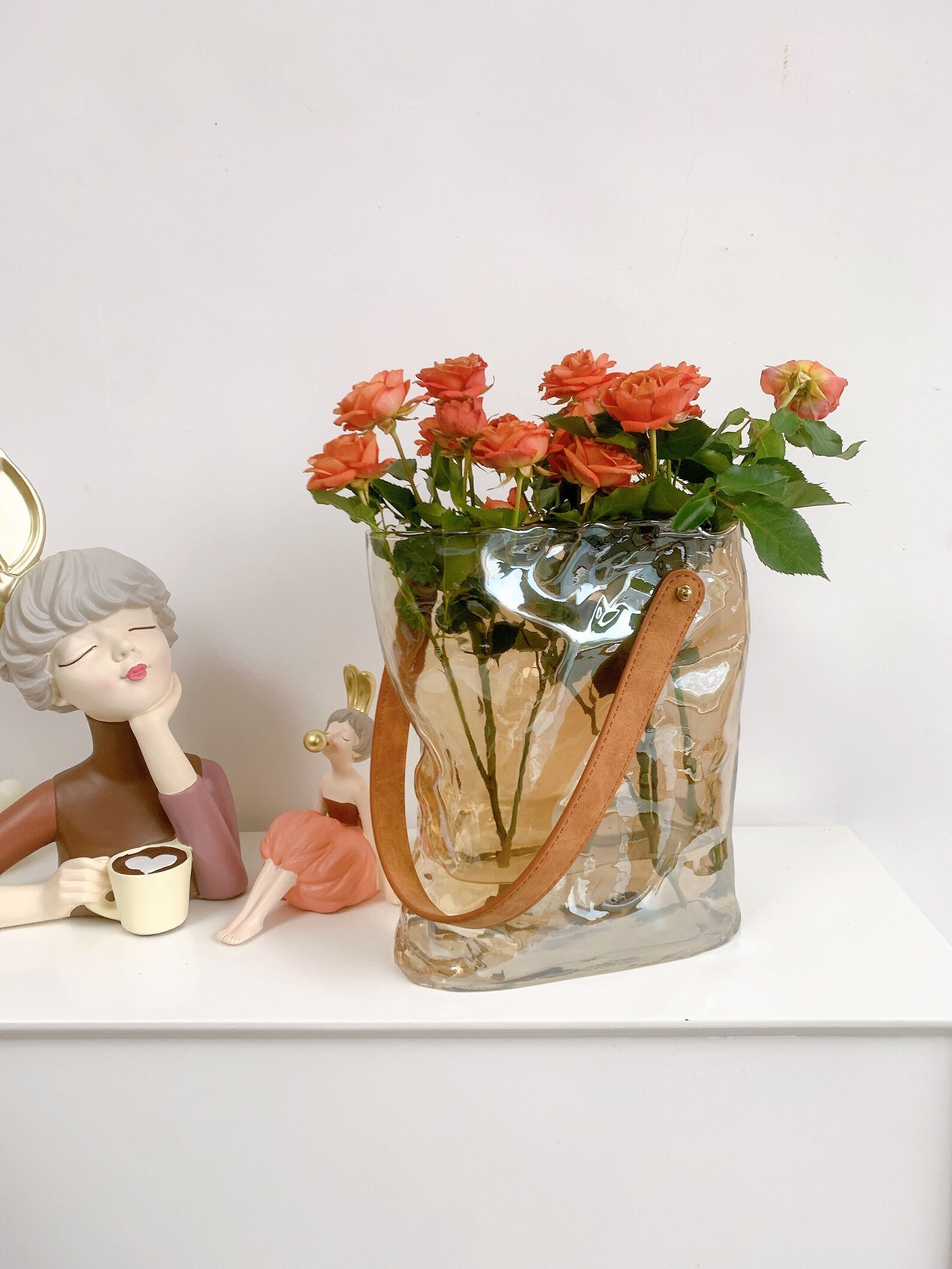 Unique Glass Tote Bag Vase, Glass Tote Bag Vase, Glass Vase Bag Fish ...