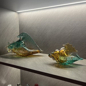 Handmade Blown Colorful Conch Shell Art Glass Sculptures Beach ...