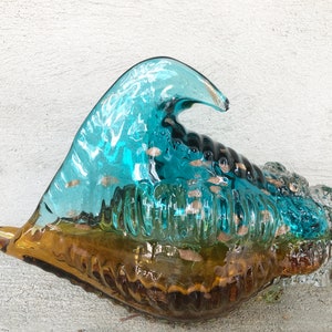 Handmade Blown Colorful Conch Shell Art Glass Sculptures Beach ...