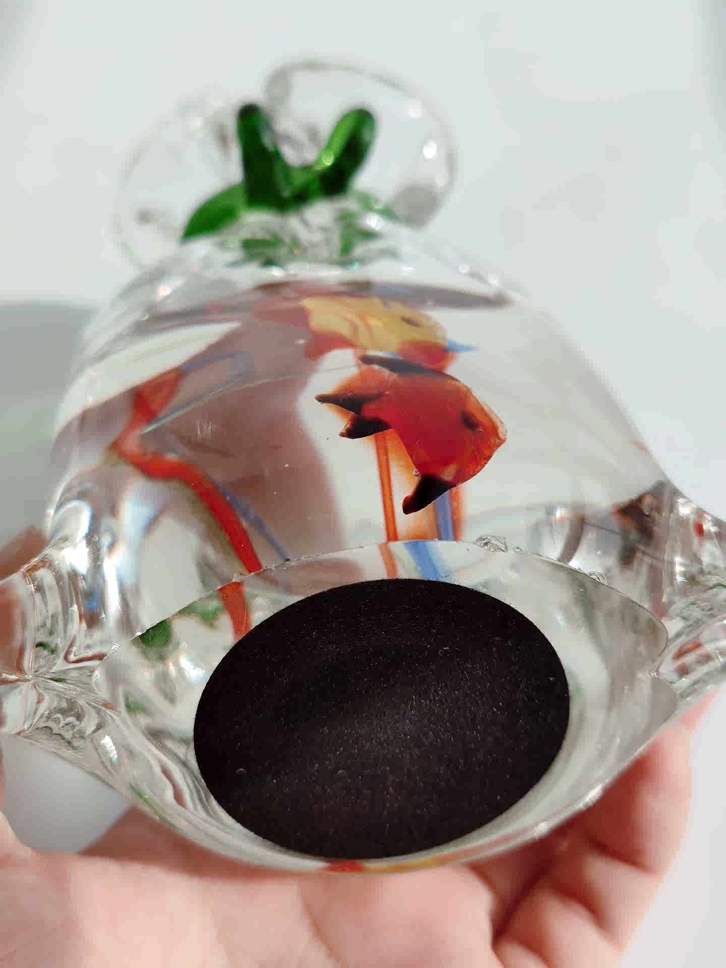 Murano Glass Goldfish, Red Fish in A Bag of Water, Goldfish Figurine ...