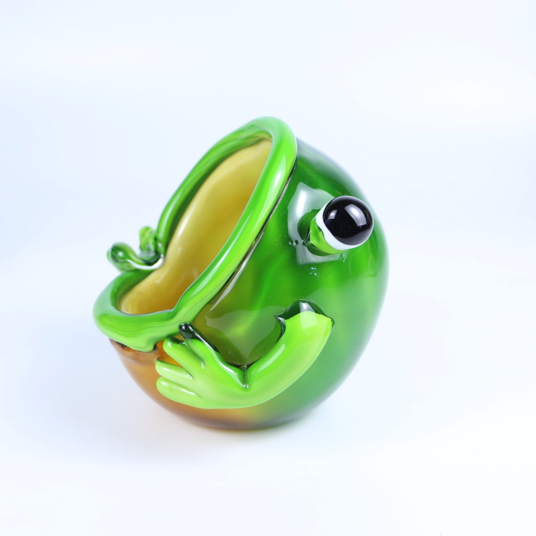 Handcrafted Glass Frog Storage Jar for Decoration - Etsy