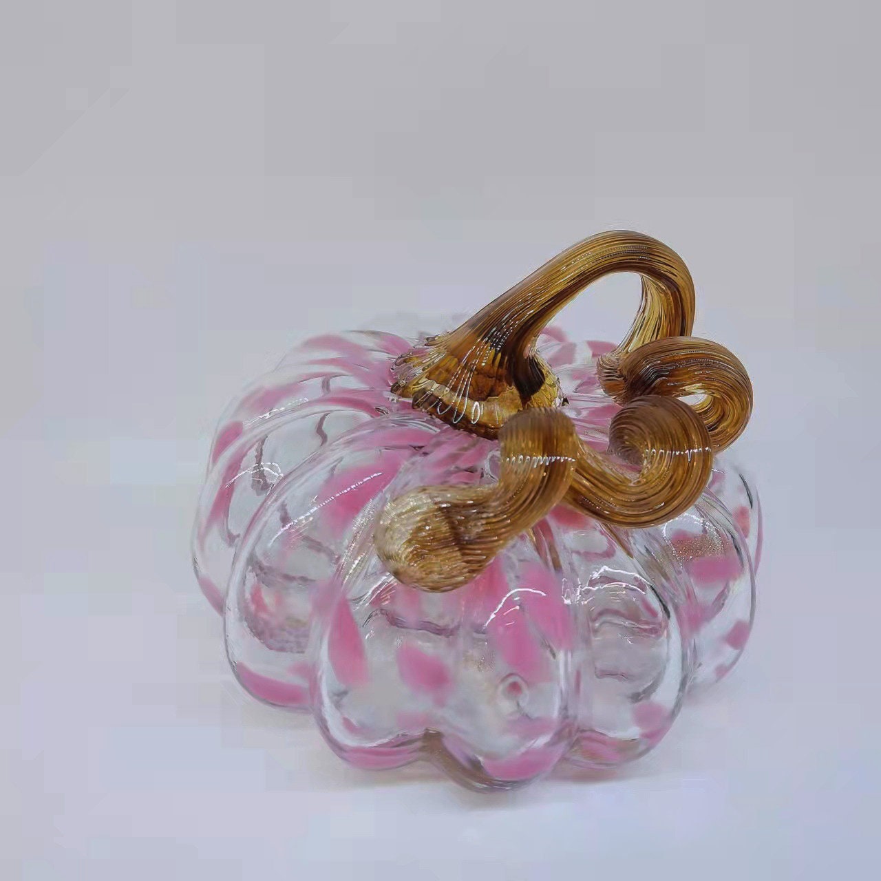 Hand Blown Pink Cherry Blossom Glass Pumpkin Perfect Gift for - Etsy