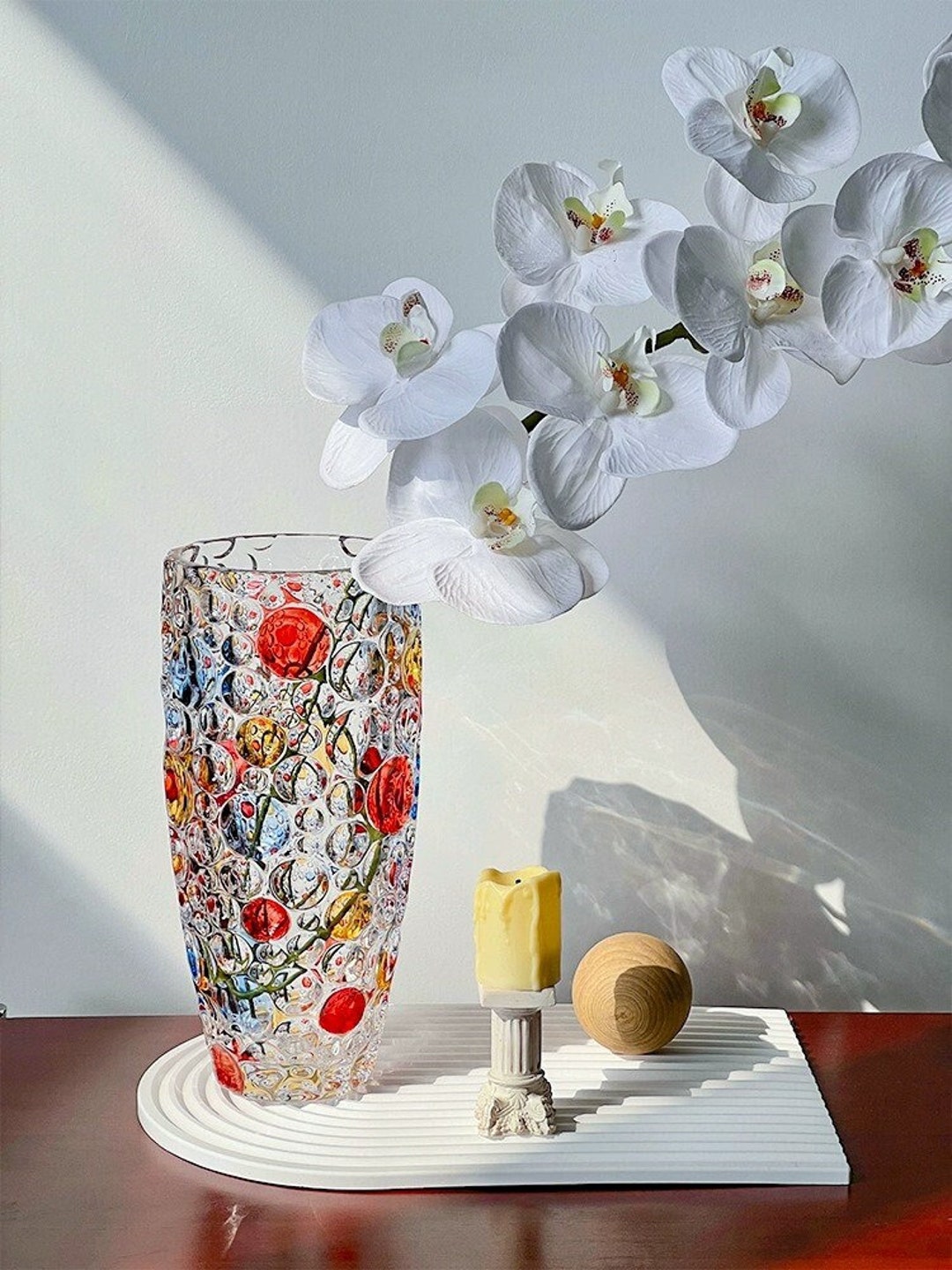 Handmade Glass Vase Decoration Colorful Flower Vases Home Decoration ...