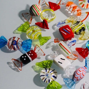 Vintage Glass Blown Wrapped Small Candy Figures, Candies Decoration in ...