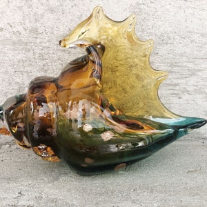 Handmade Blown Colorful Conch Shell Art Glass Sculptures Beach ...