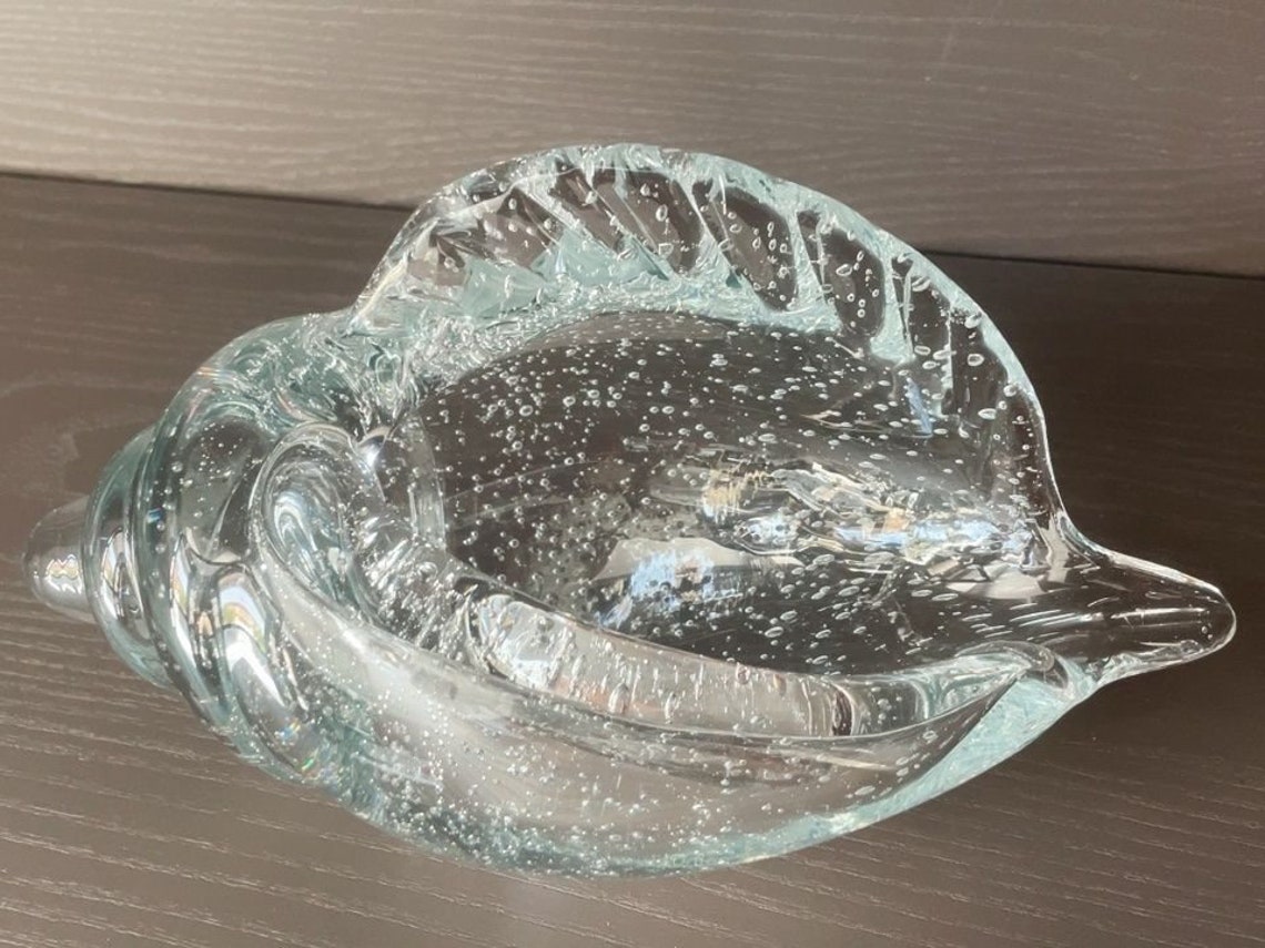 Handblown Transparent Conch Shell Art Glass Seashell - Etsy