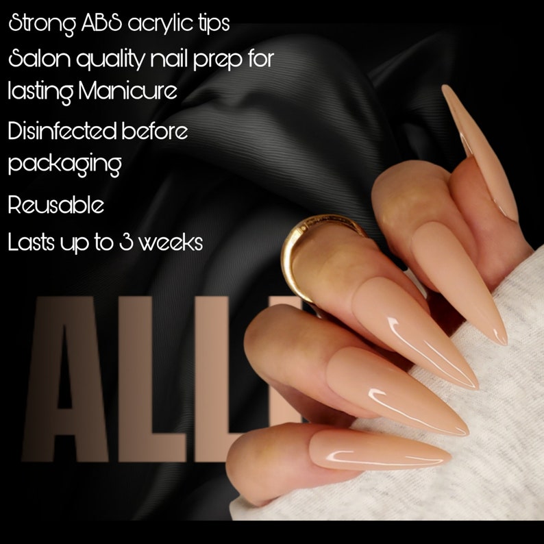 Beach Sand Nude Matte/glossy Finish Press on Nail Set in - Etsy