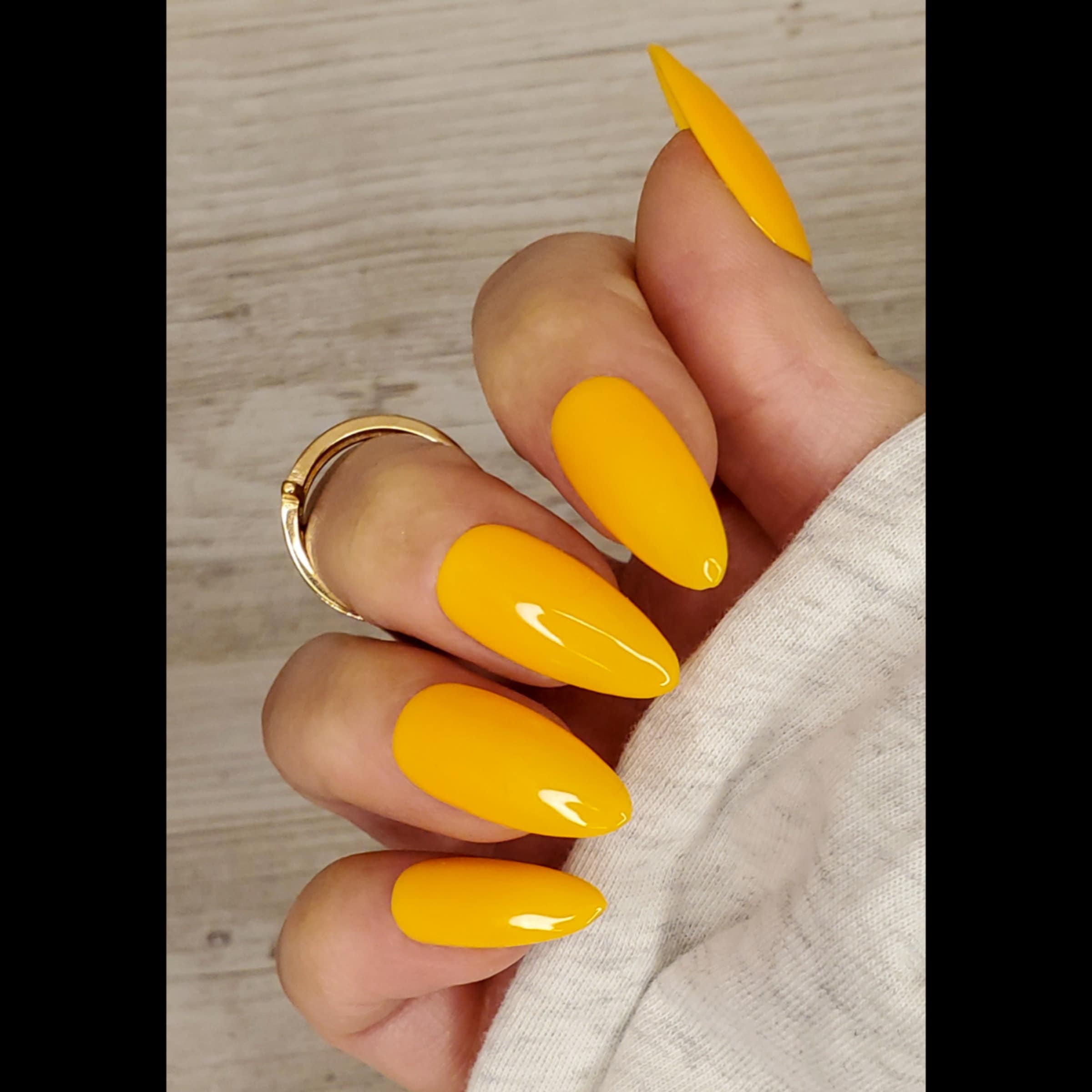 Yellow Matte Nails