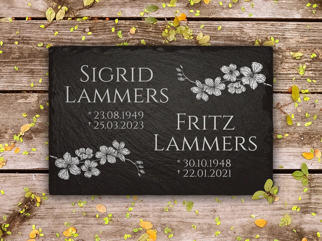 Familiengrabstein, Grabstein für ein Familiengrab, Doppelgrabstein. Aus ...