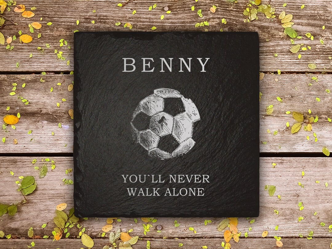 Memorial Plaque, Grave Marker, Headstone With Football Engraving and ...
