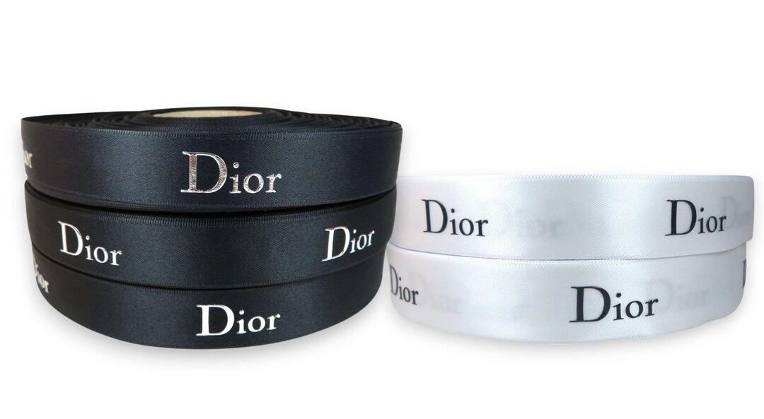 Authentic DIOR Ribbon in Black and Silver Satin OR White and Gray ...