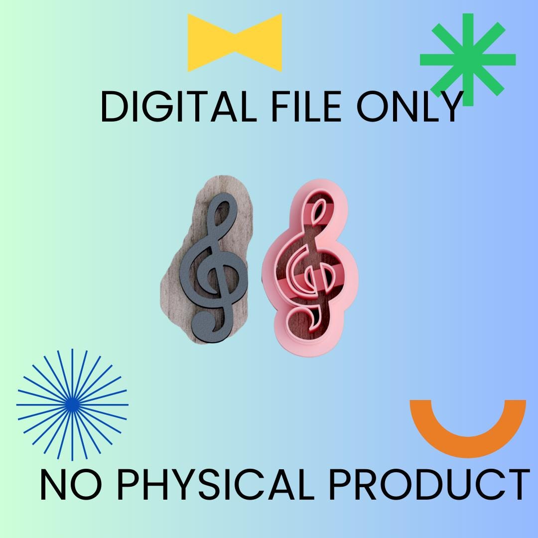 STL File for Polymer Clay, TREBLE CLEF - Digital Product - No Physical ...