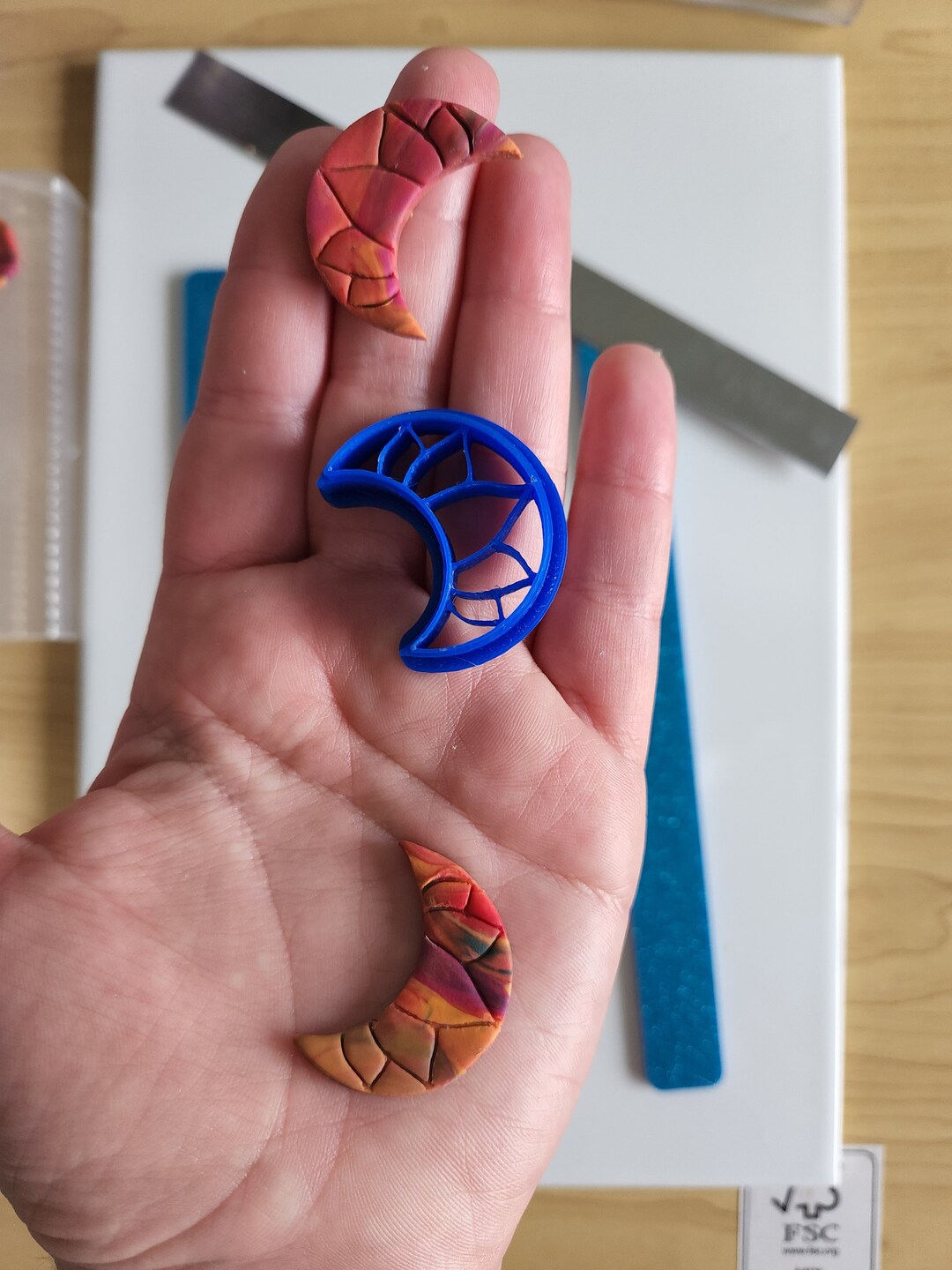 Mandala Half Moon Cutter With Indent. Sharp Cutters for Polymer Clay ...