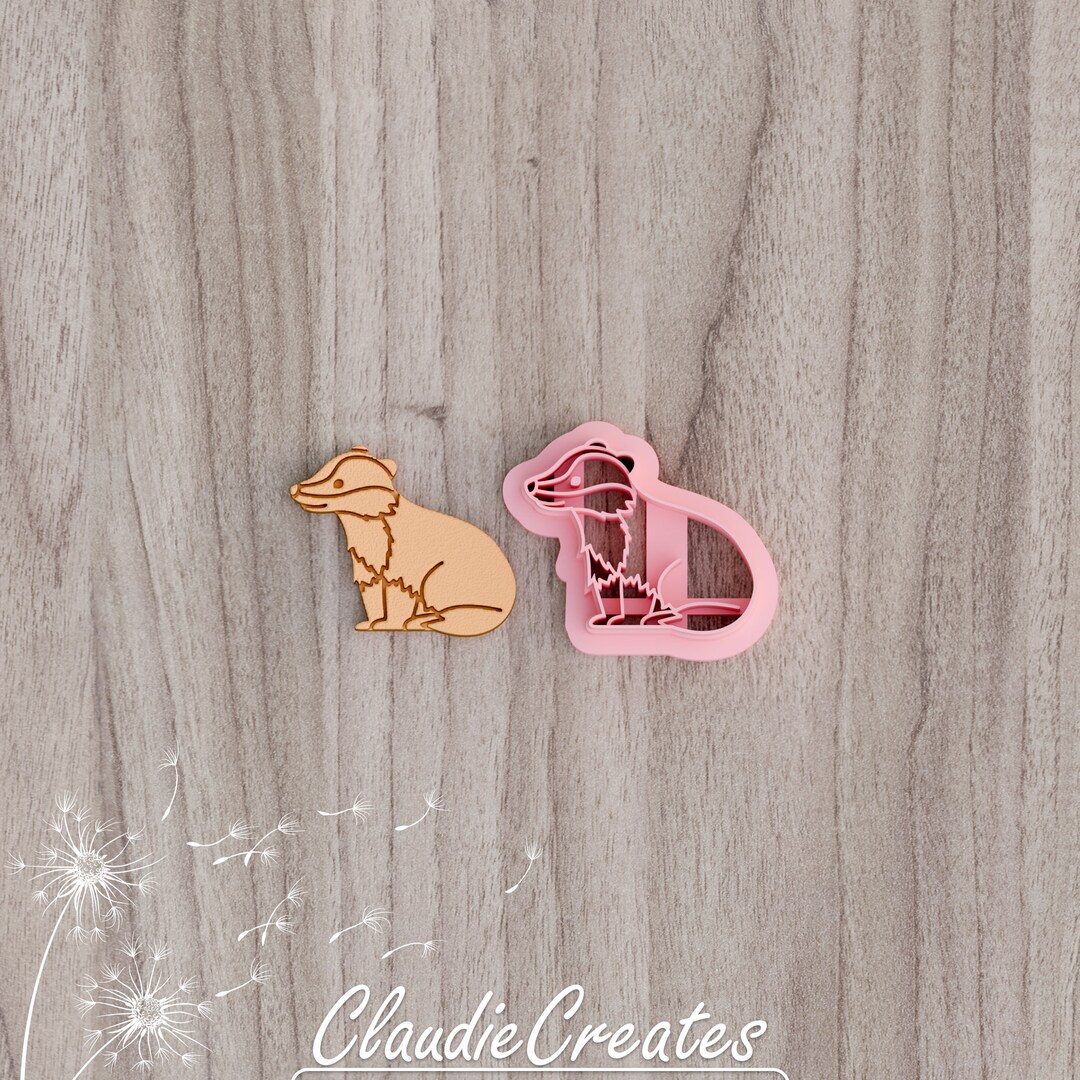 BADGER Polymer Clay Cutter, 3D Printed, Embossed, Stamp - Etsy