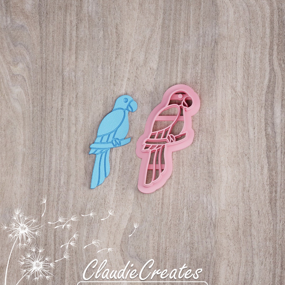 Parrot on Branch Cutter for Polymer Clay, Sharp Animal Cutter ...