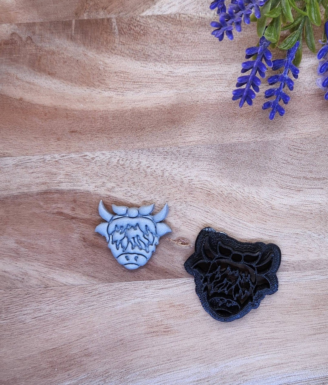 Detailed Highland Cow RIBBON, Polymer Clay Highland Cows Head, Cutters ...