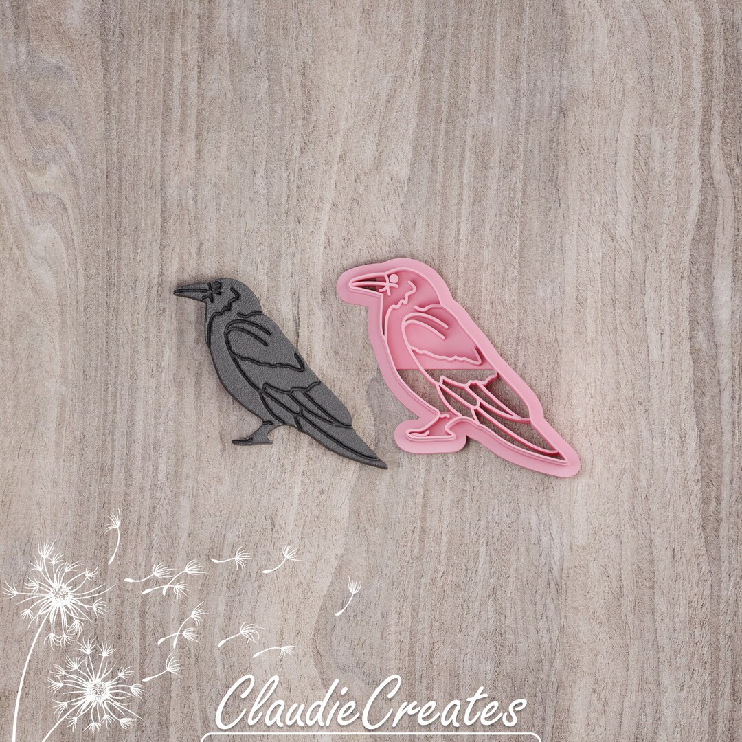Raven Bird, Polymer Clay Cutter, 3D Printed, Embossed, Stamp - Etsy