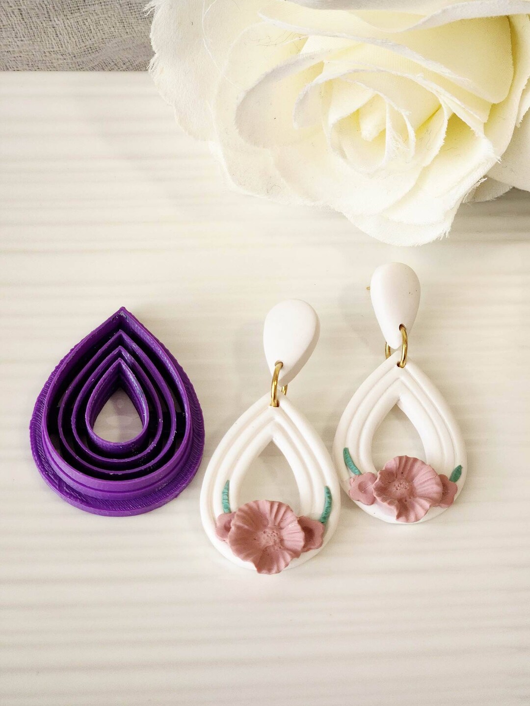 Tear Drop Embossed Cutter Cutter for Polymer Clay / Embossed Cutter ...