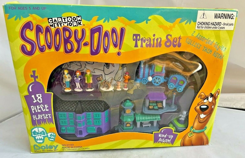 Vintage 1999 Scooby-doo Toy Train Set Cartoon Network 18 Piece - Etsy