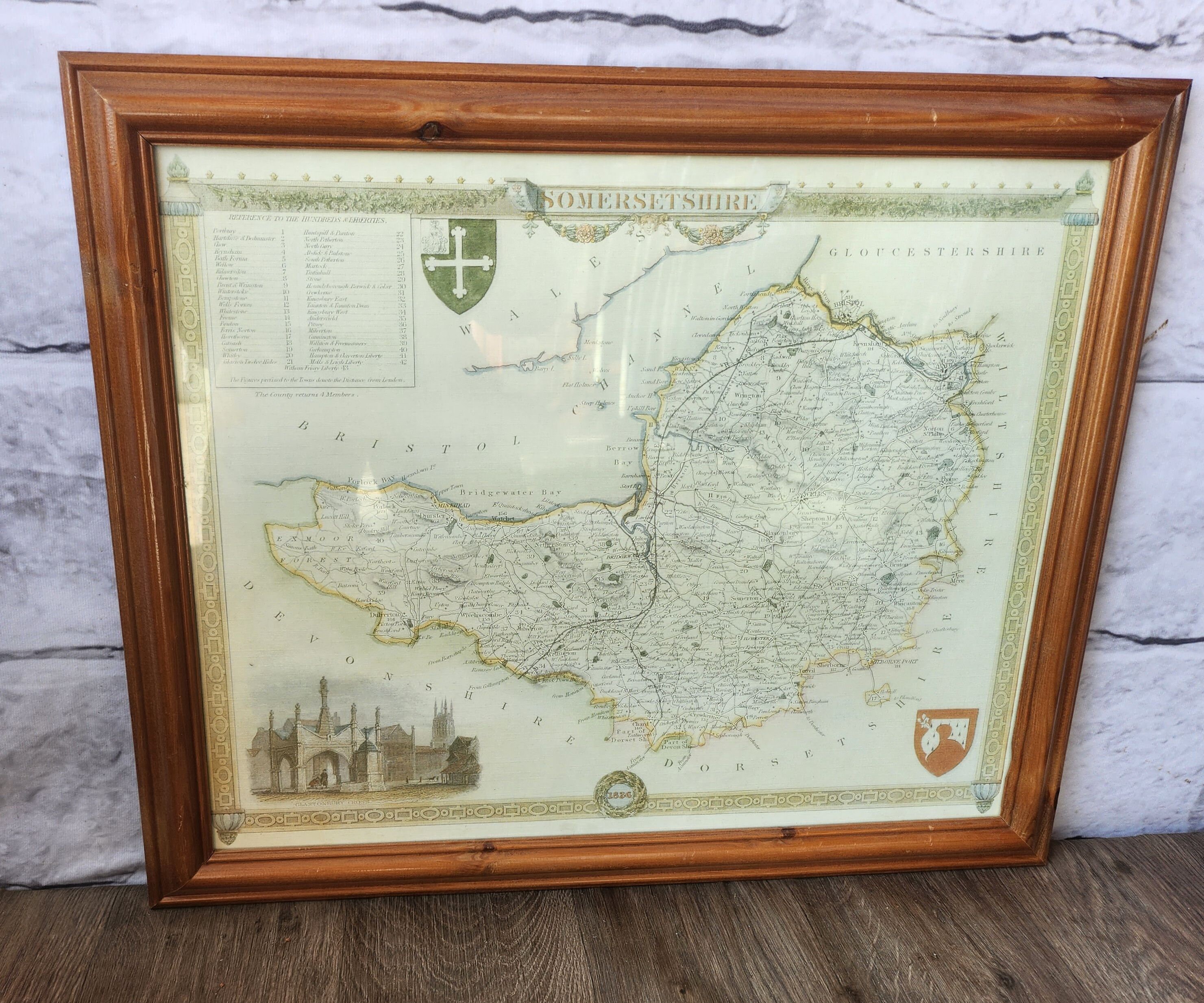 Vintage Framed & Glazed Map of Someset / Somersetshire 1836 - Etsy