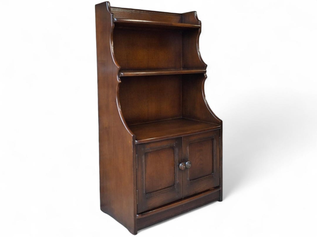 Vintage Ercol Dark Elm Waterfall Bookcase Open Bookshelf - Etsy